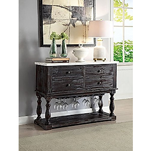 ACME Furniture Gerardo Server, White and Weathered Espresso