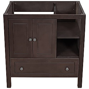 QuixotYDDZ 30 Inches Bathroom Vanity Base Only, Bathroom Vanity Base Cabinet with Cabinet and Drawer, Single-Bathroom Vanity Cabinet with Soft Closing Doors, No Inclde Ceramic Sink, Brown