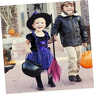 NOLITOY 2pcs Halloween Witches Broom, Broomstick Costume Props Dress Up for Halloween Cosplay Party Supplies (Random Color)