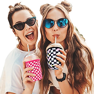 3 Pack Reusable Sleeve for Iced Coffee Cup, Coffee Neoprene Sleeve for Iced&Hot Drinks, Coffee Sleeve Compatible with Starbucks, Dunkin Coffee Cup. (Halloween Boo)