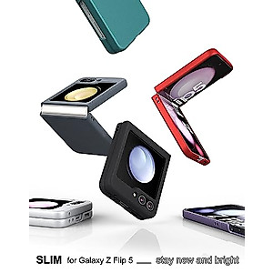 redluckstar Case for Samsung Galaxy Z Flip 5,Thin Slim Fit Matte PC with Non-Slip Full-Body Protection Phone Cover for Galaxy Z Flip 5 (Green)