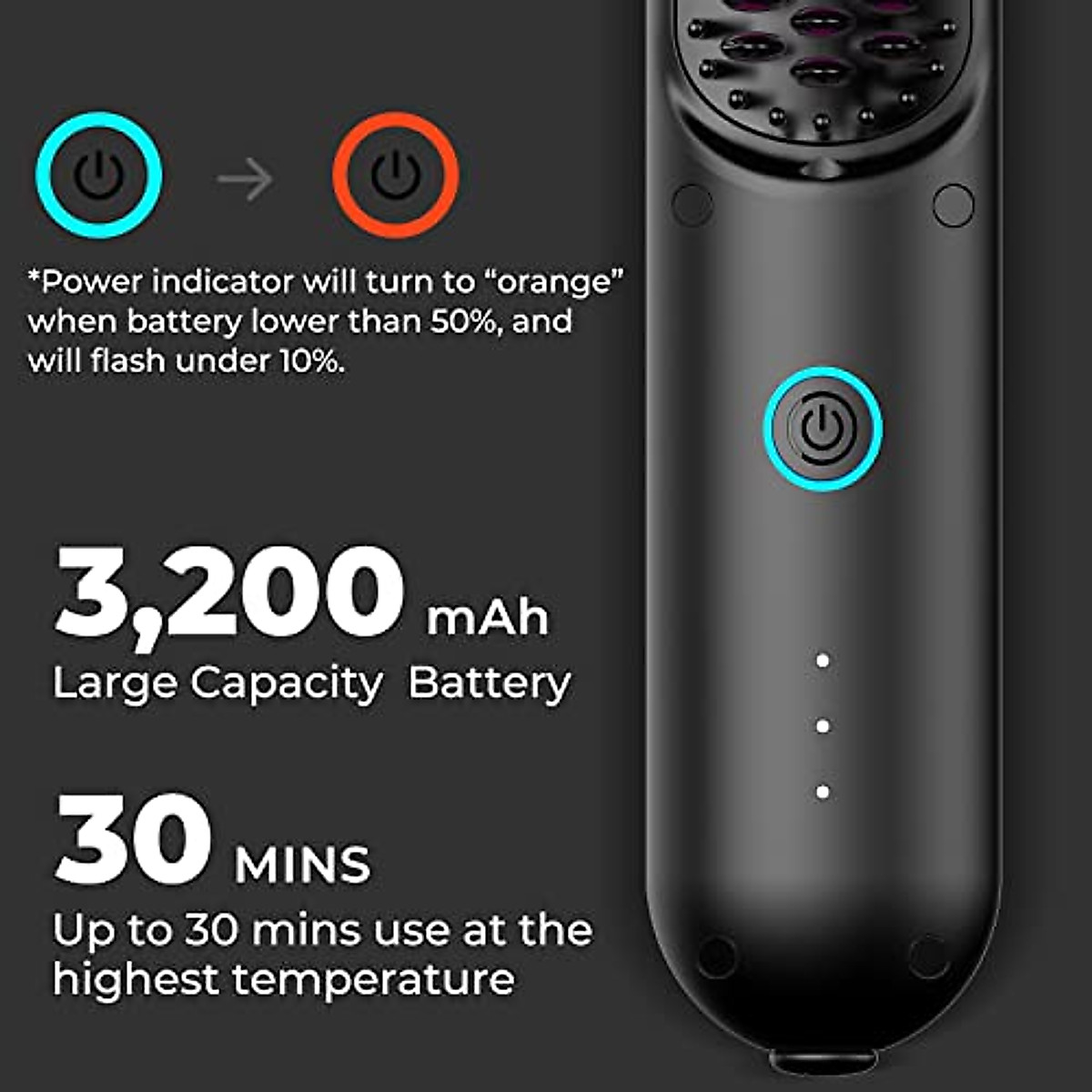 TYMO Porta Cordless Hair Straightener Brush | Mini Portable Straightening Brush for Travel | Negative Ion Hair Straightener Styling Comb | USB Rechargeable Feature | Safety Anti-Scald Design