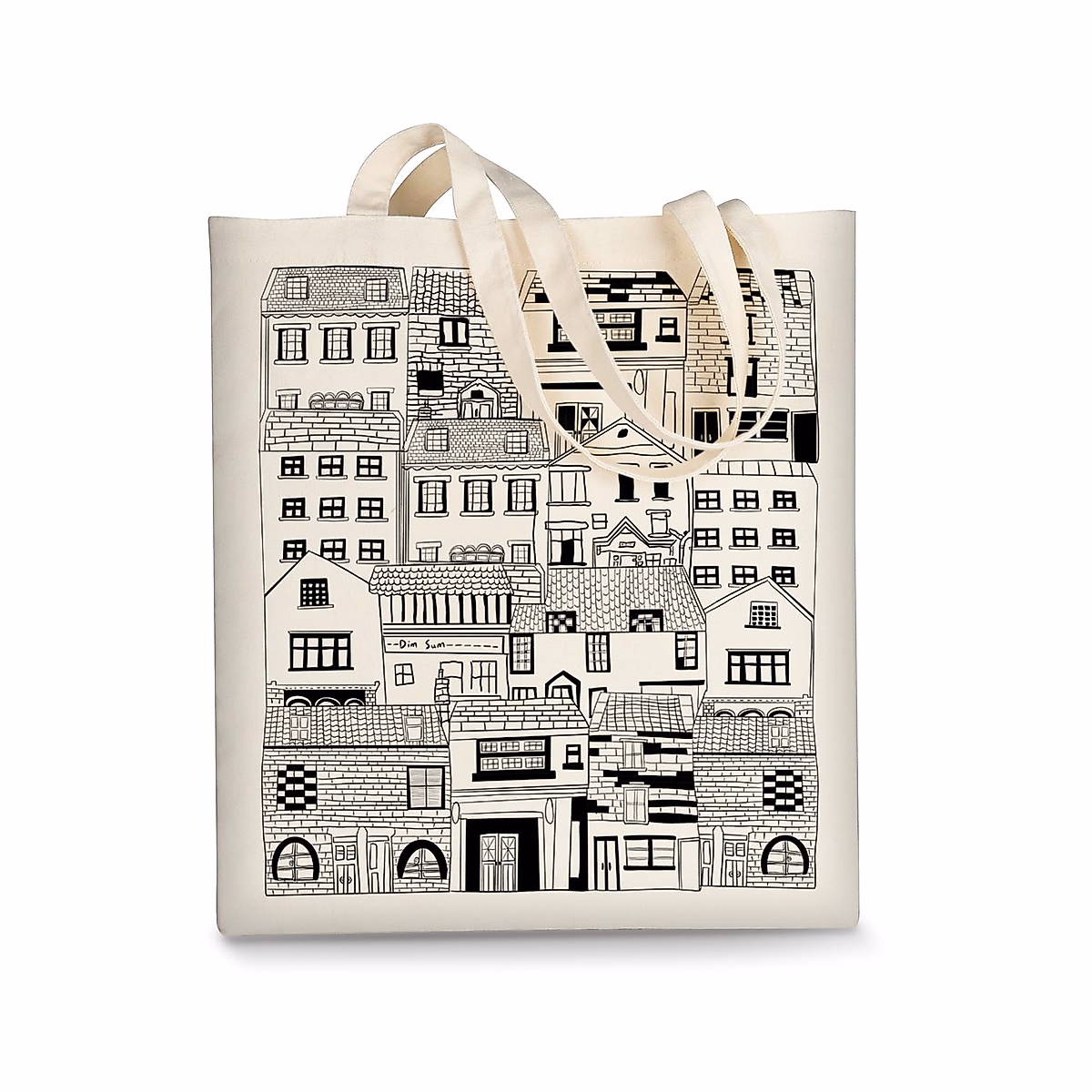 AUSVKAI Canvas Tote Bag Aesthetic for Women, Cute House Reusable Cotton Bags for Shopping Beach Trendy Gifts