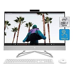 HP Pavilion 27 Touch Desktop 512GB SSD 5TB HD Win 10 Pro(Intel 10th gen Quad Core CPU and Turbo to 4.90GHz,16 GB RAM, 512GB SSD + 5 TB HD, 27-inch FHD Touchscreen, Win 10 Pro) PC Computer All-in-One
