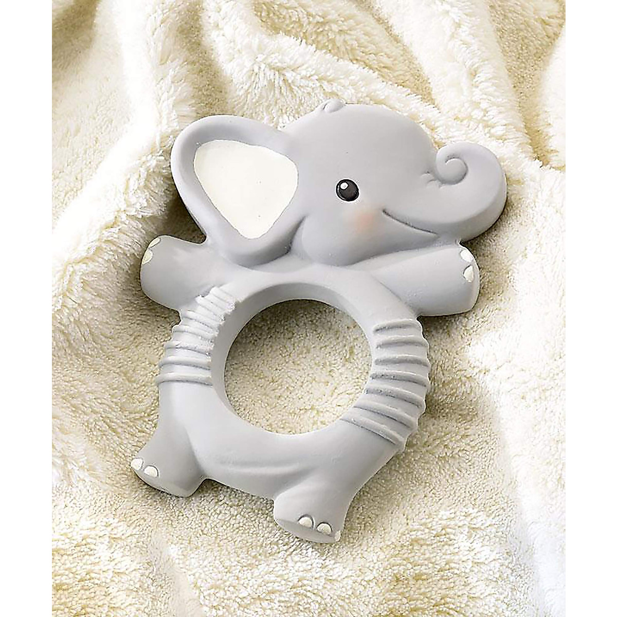 Lil' Llama Baby Elephant Teether - 100% Natural Rubber Teething Ring - Non-Toxic, BPA Free Elephant Teething Ring - Safe Cute Baby Teething Rings for Babies