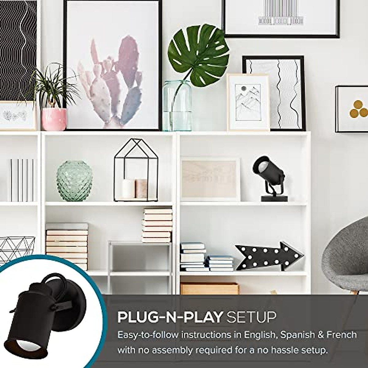 Catalina Lighting 18775-012 Modern Multipurpose Spotlight Desk or Wall Mount Accent Lamp, 6", Dark Bronze