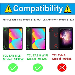 HminSen for TCL TAB 8 WiFi 9132X/for TCL TAB 8 LE 9137W Tablet Case, Kids Friendly Built in Stand Shoulder Strap Cover for TCL TAB 8 Plus 9138S/TCL Tab 8 LE/Tab 8 WiFi/Tab 8V Tablet (R-Blue)