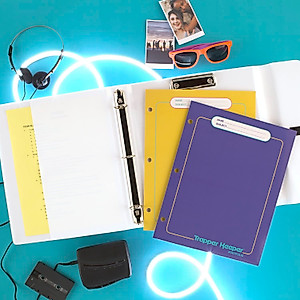 Trapper Keeper Binder, Retro Design, 1 Inch Binder Includes 2 Folders and Extra Pocket, Metal Rings and Spring Clip, Secure Storage, Colorblock, Mead School Supplies (260038FN-ECM)