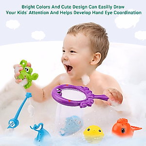 Baby Bath Toys for Toddler 1-3: Mold Free Bathtube Toys for Toddlers Kids Infant Age 1 2 3 Year Old Girl Boy| Bath Toys Fishing Games Floating Squirt Water Toys for Bathtime