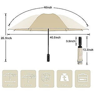 Lejorain Inside Out Umbrella Folding - Inverted LED Umbrella Automatic Open and Close - Women Rain Umbrella Reverse Folding