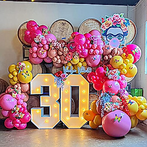 Hot Pink Yellow Balloons Garland Kit - Mustard Yellow Pink Balloon Latex Pastel Balloons Arch For Baby Shower Princess Bridal Shower Birthday Party Decorations