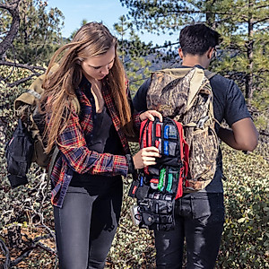 Surviveware Survival First Aid Kit - Emergency Preparedness at Home, Car, Office, Hiking, Camping & Outdoors Activities - 180 pcs Medical Supplies w/Removable MOLLE System & Labeled Compartments