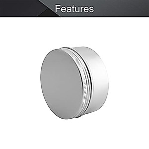 Othmro 1Pcs Round Aluminum Cans Tin Can Screw Top Metal Lid Containers 200ml/6.8 oz, 92 * 45mm (D*H) Silver Color Aluminum Containers for Lip Balm, Crafts, Cosmetic, Candles