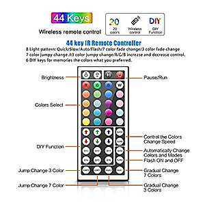 TJOY 32.8ft Waterproof Light Strips+50 ft LED Strip Lights with 44 Key Remote