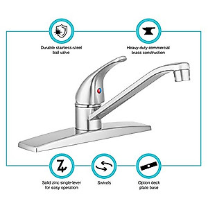 Dura Faucet DF-NMK600-SN RV Swivel Kitchen Sink Faucet (Brushed Satin Nickel)