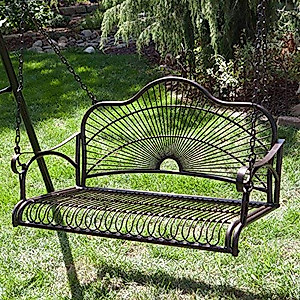 International Caravan Iron Bronze Hanging Porch Swing