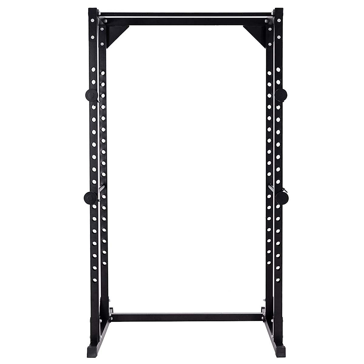 Gymax Adjustable Power Rack, Multi-Grip Power Rack Pull/Chin Up Bars Squat Cage Heavy Duty Power Rack for Home Gym Athletics Fitness