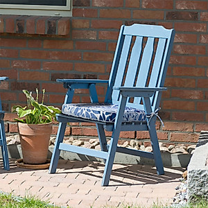 JMKaixin Outdoor Chair Cushions 19 x 19 Inch Waterproof Patio Seat Cushions for Patio Furniture Garden Sofa Couch with Zipper and Adjustable Straps, Set of 4 (Blue and Grey)