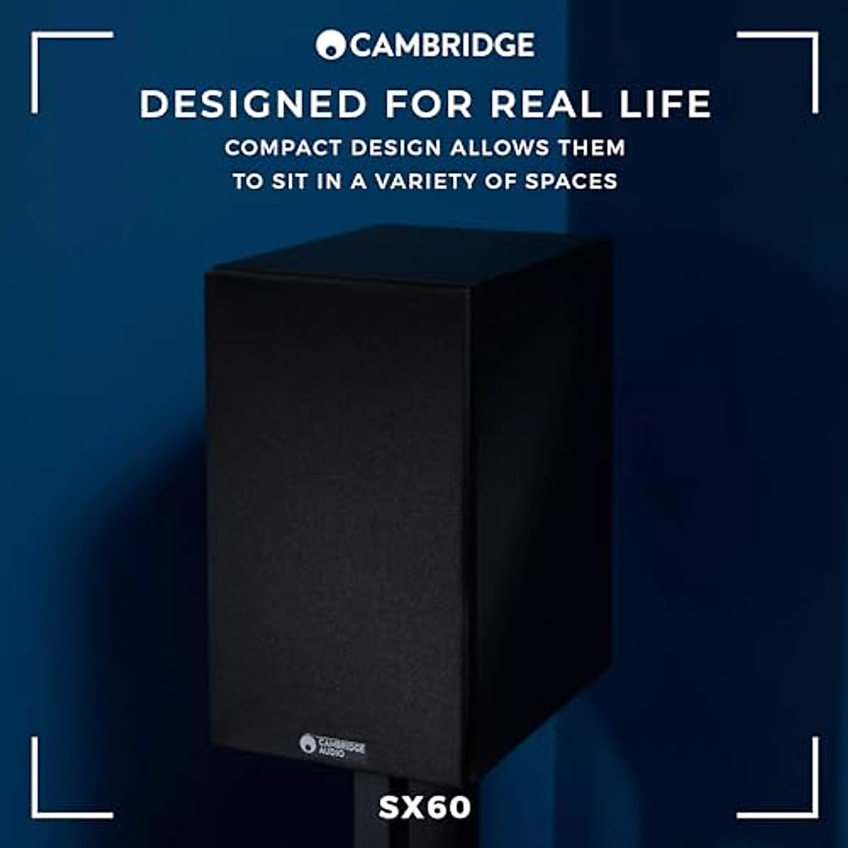 Cambridge Audio SX-60 Bookshelf Speaker | 100 Watt Home Theater Compact Speakers | Pair (Matte Black)