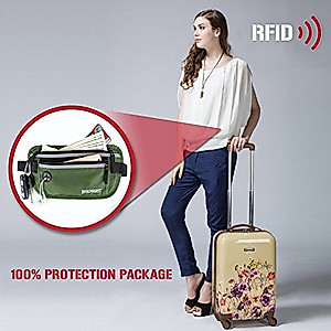 ENKNIGHT Big RFID Money Belt for Travel Running Waist Pack Fanny Pack Green