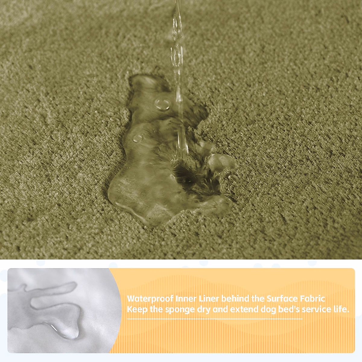 Orthopedic Dog Bed for Large Dogs, Waterproof Dog Sofa Bolster Bed Plush Comfy Pet Couch Bed with Egg Crate Foam and Removable Cover, Washable Dog Bed