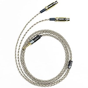 GUCraftsman 6N Single Crystal Silver Upgrade Headphones Cable 4Pin XLR/2.5mm/4.4mm Balanec Headphone Upgrade Cables for AUDEZE LCX-X LCD-XC LCD2 LCD3 LCD4 MEZE Empyrean MEZE Elite (4.4mm Plug)