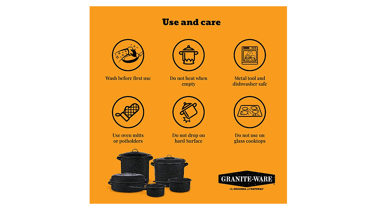 Granite Ware 21-Quart Stock Pot for Cooking & Boiling