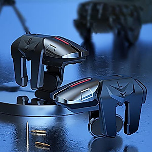 FENGCHUANG Mobile Game Trigger, PUBG Cellphone Gaming Joystick, 6 Fingers Operation Controllers, Alloy Gamepad Joystick, Aim Shooting L1R1 Key Button for Fornite/Knives Out/Rules of Survival