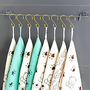 Waitkey 30 Pack S Hooks for Hanging, 3.15 inch Stainless Steel S Shaped Hooks Curtain Hooks Heavy Duty S Hooks for Hanging Pots and Pans, Plants, Jeans, Clothes, Jewelry, Towels, Cups (Gold)