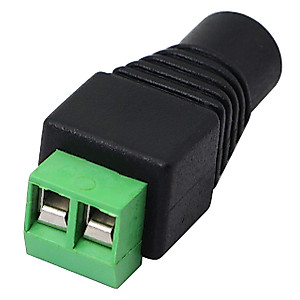 zdyCGTime DC 5.5 X 2.1mm Adapter 2.1 X5.5mm Female Barrel Power Jack to 2 Pin/Way Female Bolt Screw Type terminals Adapter Connector for CCTV Security Camera, LED Strip Light (20pack Female)