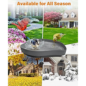 Heated Bird Bath for Outdoors for Winter - 60W Thermostatically Controlled Birdbath Heater for Winter with Large Capacity, All Seasons Available Bird Bath Heater for Outdoor in Winter Garden Yard
