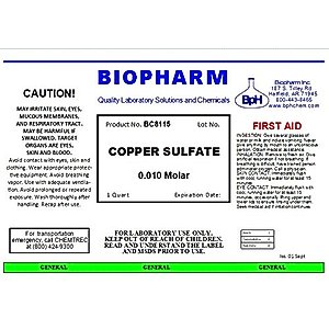 Copper Sulfate 0.010 M Solution | 1 Quart (950 mL)