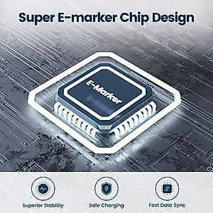 RAMPOW USB C to USB C Cable [100W, USB 3.2 Gen 2X2, 20Gbps, 6.6ft] Thunderbolt 3 Compatible with Nintendo Switch, MacBook Pro, iPad Pro, iPad Air 4, Laptops, Samsung, Pixel, Huawei, Xiaomi-Navy Blue