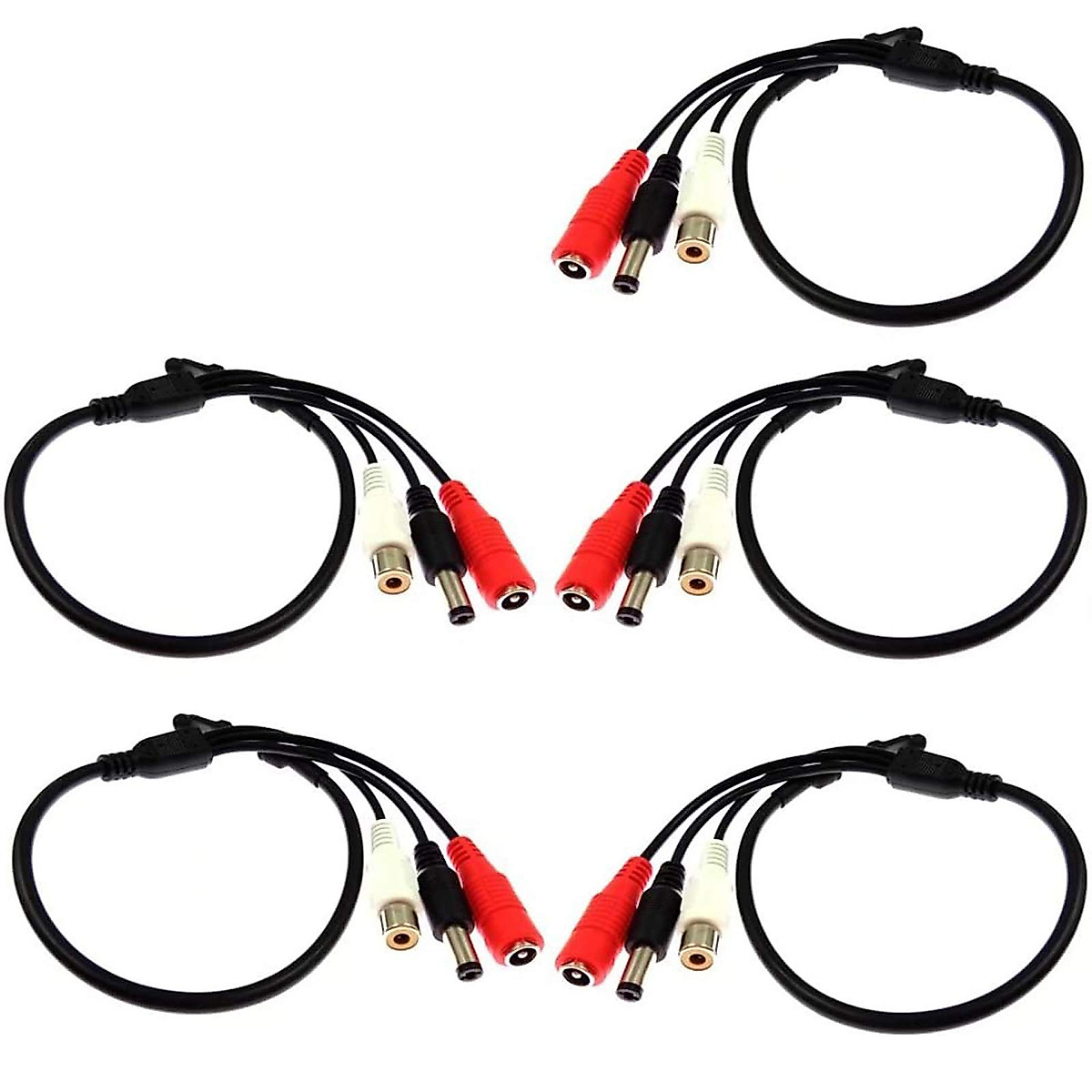 5pcs 12V Plug CCTV Microphone Security Audio Tiny Surveillance RCA DVR with High Sensitive Preamp Amplified Pickup Device for External Camera Sound