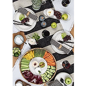 Mud Pie Dip and Tray Set, Stoneware, Tray 4" x 13", 50, Natural