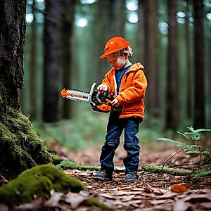 Pairez Toys Toy Chainsaw for Kids, 19PCS Pretend Play Tools Set, Toy Home Tools Kit, Electric Chain Saw with Realistic Sounds, Outdoor Gardening Toys, Birthday Gifts For Boys & Girls Age 3 4 5+