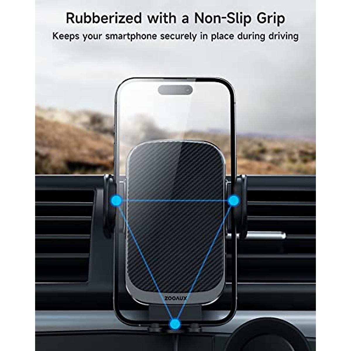 ZOOAUX Wireless Car Charger Vent Mount, 15W Fast Charging Auto-Clamping Car Mount, Air Vent Car Phone Holder for iPhone 13/13 mini/12/11/XS/XR/X/8,Samsung S22/S21/S20/S10/S9 Note 10(Grey)