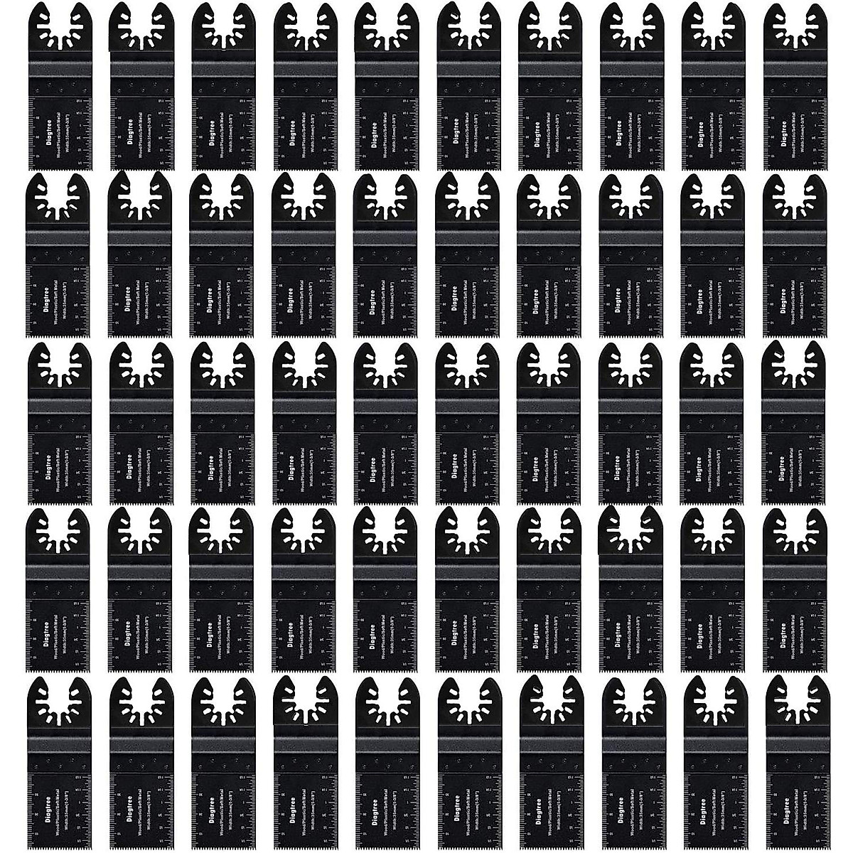 Diagtree 50 Pcs Wood Universal Quick Release Oscillating Saw Blades Compatible with Fein Multimaster Porter Cable Black & Decker Bosch Craftsman Ridgid Ryobi Makita Milwaukee Rockwell