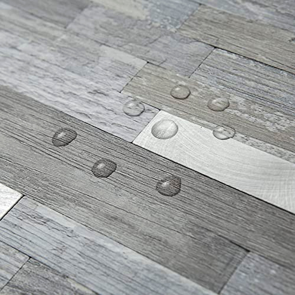 AULIGET 20 Sheets Peel and Stick Backsplash, Distressed Wood Look PVC Wall Tiles Stick on Backsplash for Kitchen