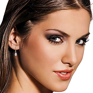 Galaxy Gold GG 14k White Gold Fish Hook Earrings with Natural Aquamarines