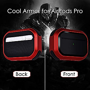 CAGOS for Airpod Pro Case/Airpods Pro 2 Case, Cool Shock-Absorbing Rugged iPod Pro Cover Skin Accessories Compatible with Apple Airpod Pro 2nd/1st Generation Charging Case Women Men, Red