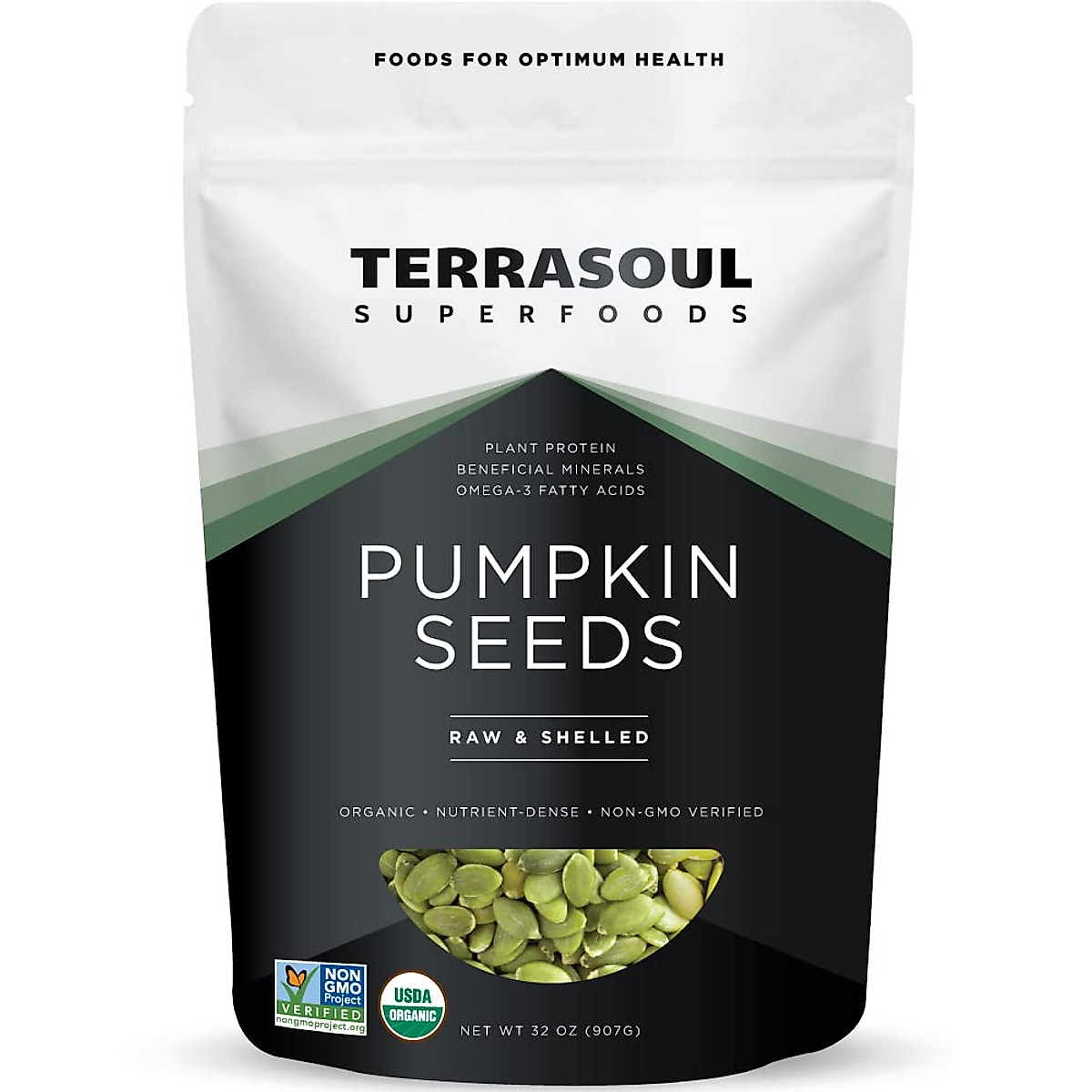 Terrasoul Superfoods Organic Pumpkin Seeds, 2 Lbs - Premium Quality, Shelled, Raw, Unsalted