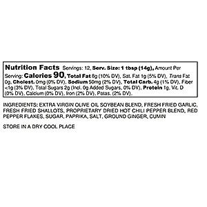 Hot Crispy Oil, An all natural unique blend of fresh fried shallots, fresh garlic and a proprietary blend of three different chili peppers. Highly addictive.