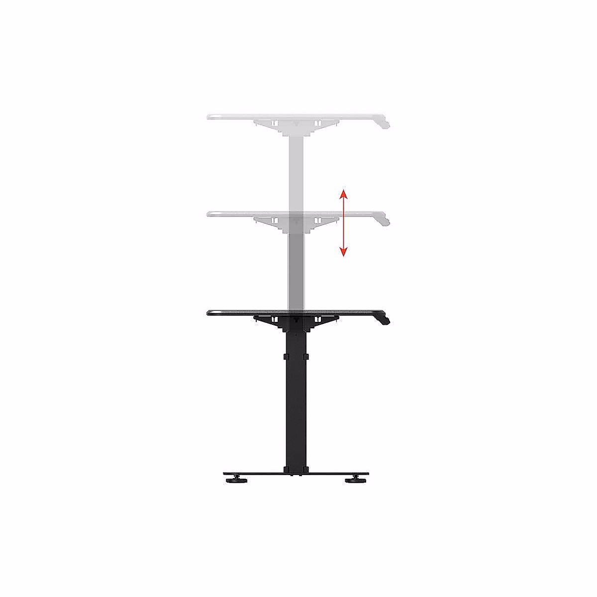 Monoprice Single Motor Sit-Stand Desk Pedestal, 110 lbs. Weight Capacity, for Laptops, Compact Computer Setups, & Office Work - Workstream Collection