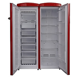 Conserv 24 inch Frost Free Retro Refrigerator-Freezer Set (Red)