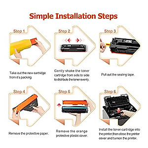 N+A (with CHIP) 206X Toner Compatible 206X Toner Cartridges 4 Pack High Yield Replacement for Color Pro M283fdw MFP M283cdw M282nw M283 M255dw M255 Printer Ink (4-Pack,BK/C/M/Y)