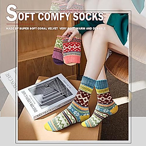 VANTILOUNIC Women Socks Winter Warm Thick Soft Wool Socks Christmas Gifts for Women Cozy Crew Socks
