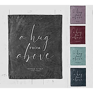 Mini Chic Personalized A Hug from Above Blanket, Husband in Heaven Sympathy Blankets and Throws, Gift for Widow from Husband, Bereavement Gifts Loss of Husband