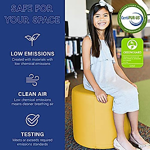 Factory Direct Partners 10453-AS SoftScape 18" Round Ottoman, Collaborative Flexible Seating for Kids, Standard 16" H, (4-Piece Set) - Assorted