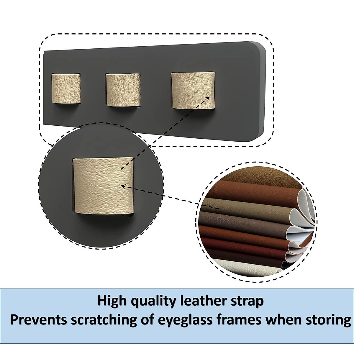 Owowong Sunglasses Organizer,Wood Storage Wall Mounted Eyewear Display，Hanging Sunglasses Storage Rack, Sunglass Holder for Living Room, Bedroom and Study, Home Decor, Black